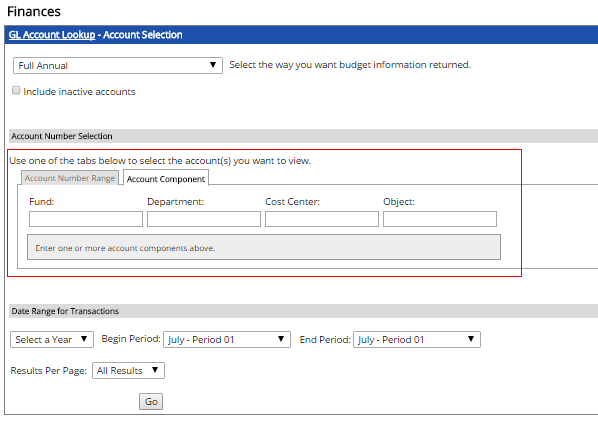 Lookup GL Accounts Using Account Component